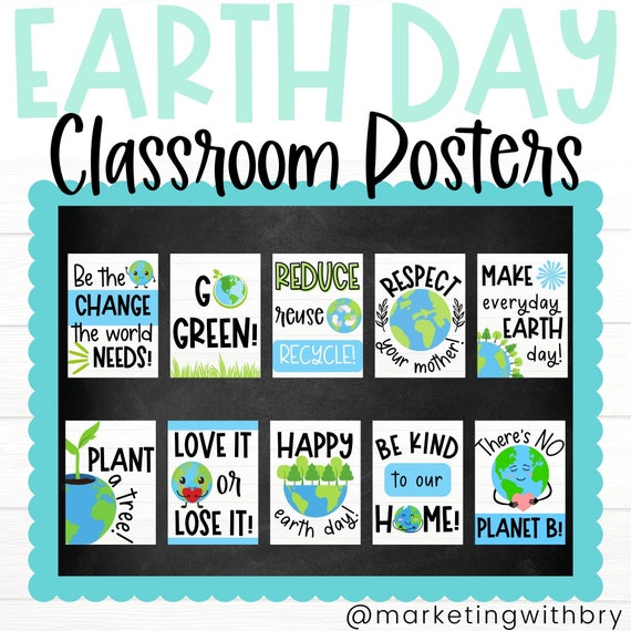 BULLETIN BOARD KITS Cute Earth Day Posters Classroom Décor | Etsy