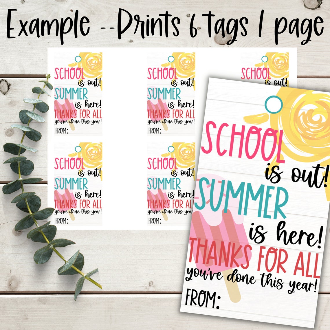 TEACHER GIFT TAGS School's Out Summer is Here Thank - Etsy