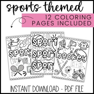 Coloring Pages Kit - Sports Fun | 12 Printable Sports Coloring Pages ...