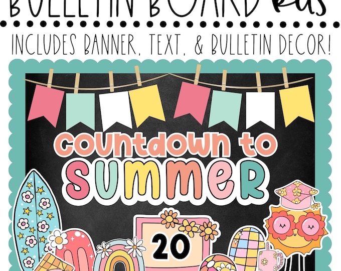 Summer Bulletin Board Kit | Classroom Decor | Retro | Countdown to ...
