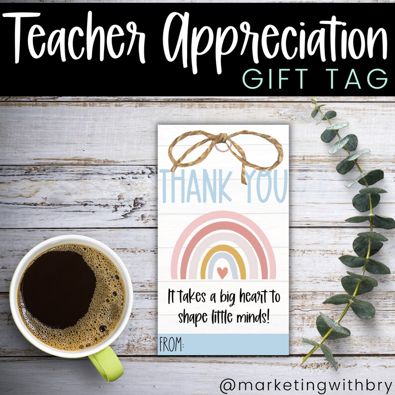 TEACHER GIFT TAGS It Takes a Big Heart to Shape Little Minds - Etsy
