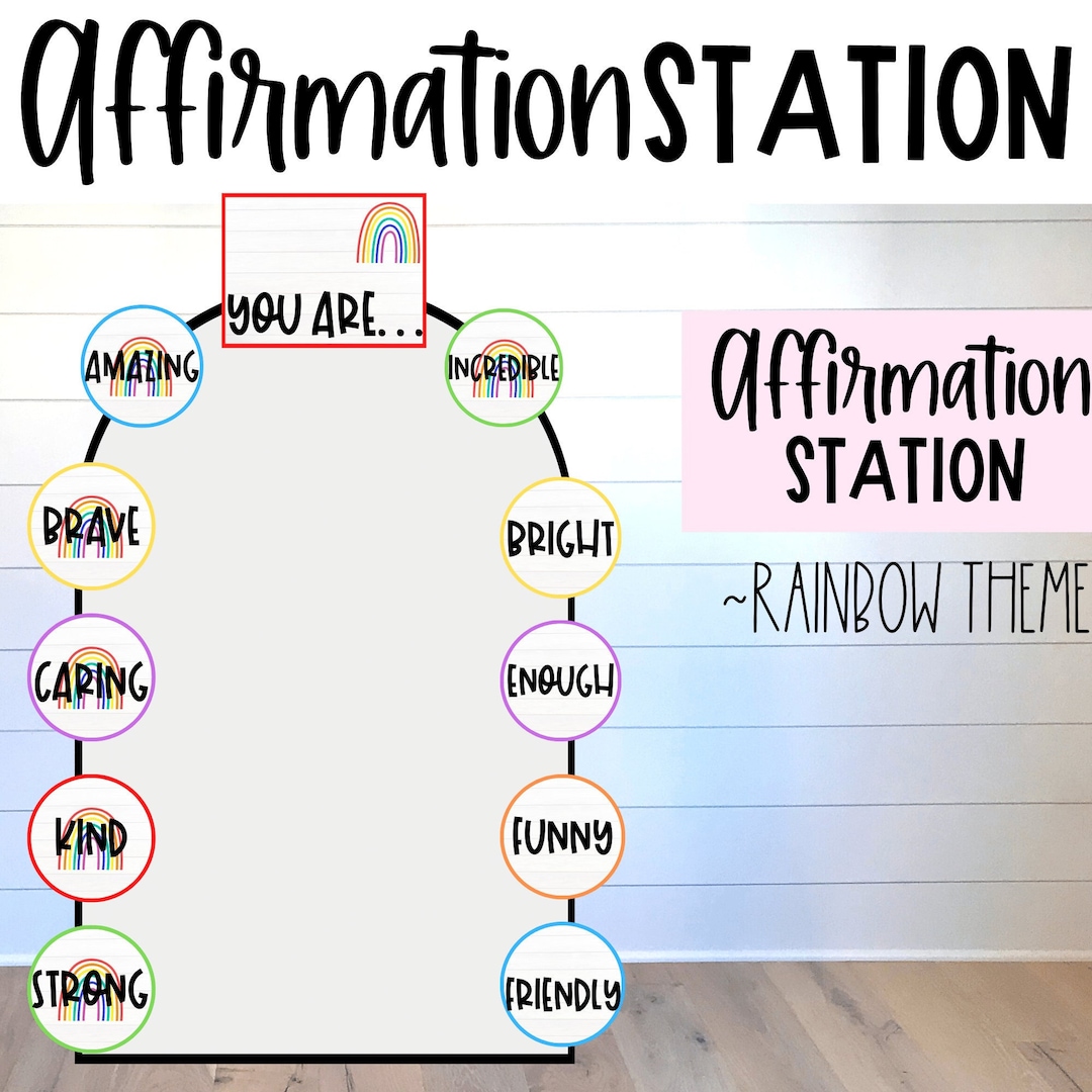 Affirmation Station | Rainbow THEME | Positive Student Affirmation ...