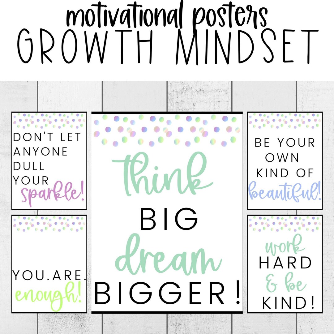CLASSROOM DECOR | Growth Mindset Motivational Posters | Pastels Theme ...