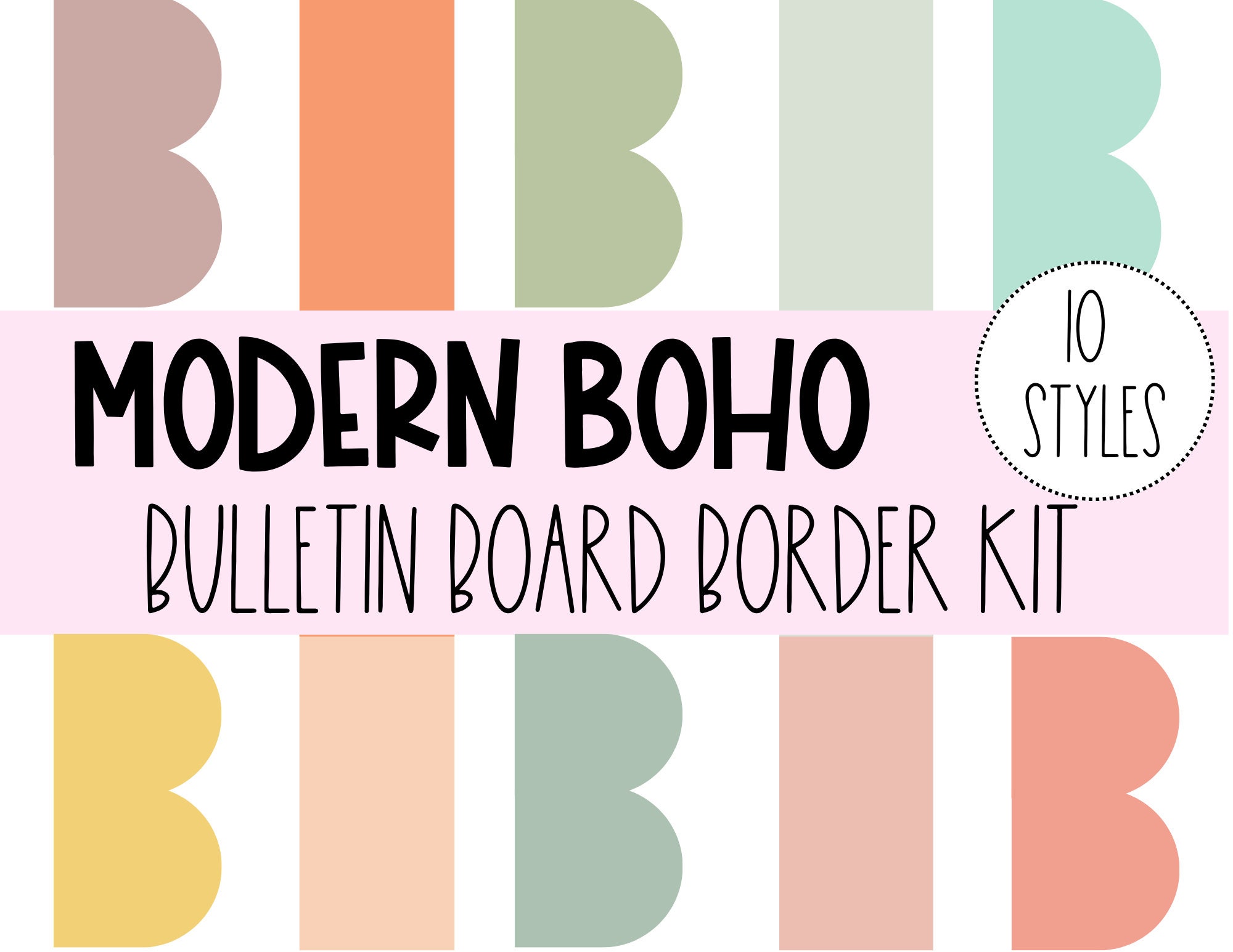 BULLETIN BOARD BORDERS - Modern Boho Collection | Class Bulletin Décor ...