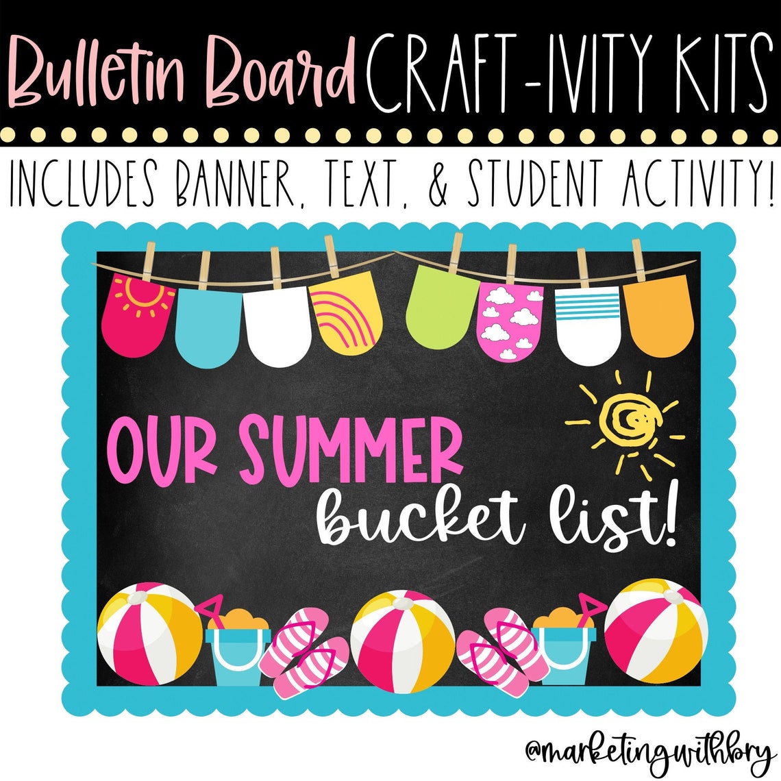 BULLETIN BOARD KIT Our Summer Bucket List End of School - Etsy
