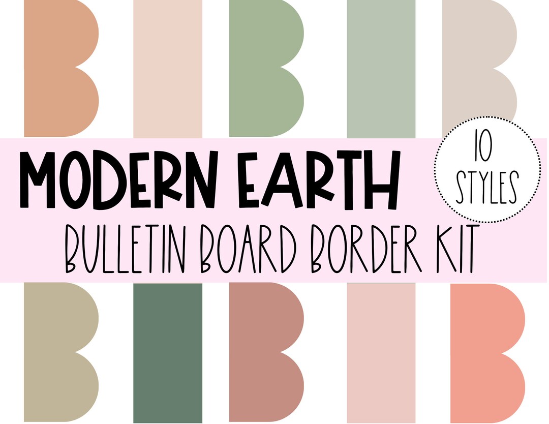 BULLETIN BOARD BORDERS - Modern Earth Collection | Class Bulletin Décor ...