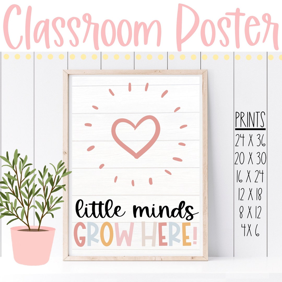 Classroom Poster | Little Minds Grow Here | Motivational Poster | Class ...