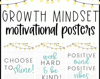 CLASSROOM DECOR Growth Mindset Motivational Posters | Etsy
