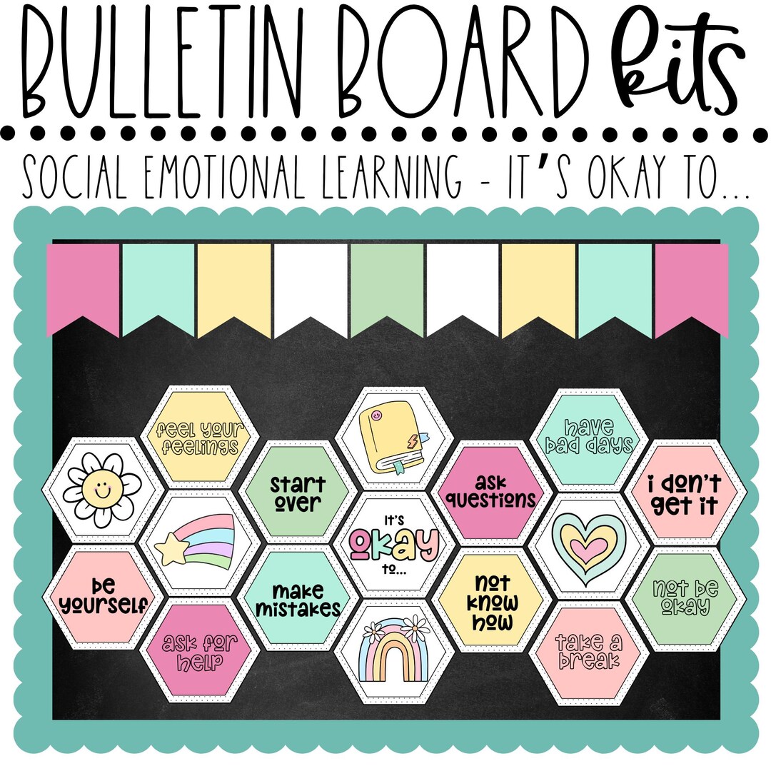 Motivational Classroom Bulletin Board Kit: It's Okay To... (digital ...