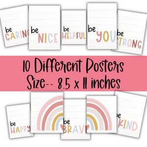 BULLETIN BOARD KITS - Neutral Boho Be Posters | Classroom Décor ...