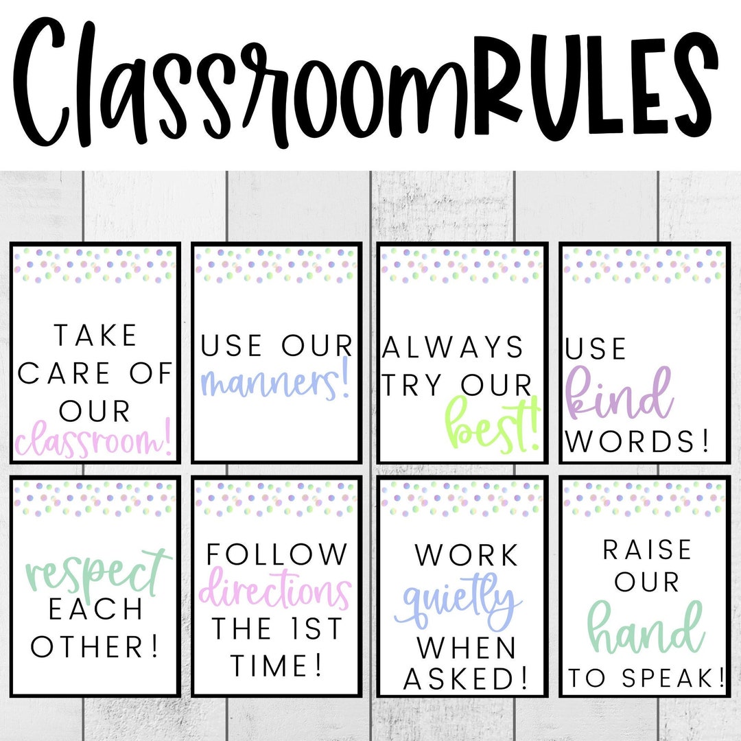 CLASSROOM DECOR Classroom Rules & Expectations PASTELS Theme Classroom ...