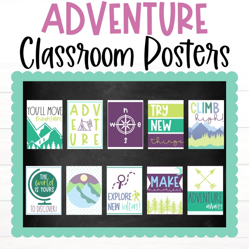 BULLETIN BOARD KITS Mountain Adventure Classroom Posters - Etsy