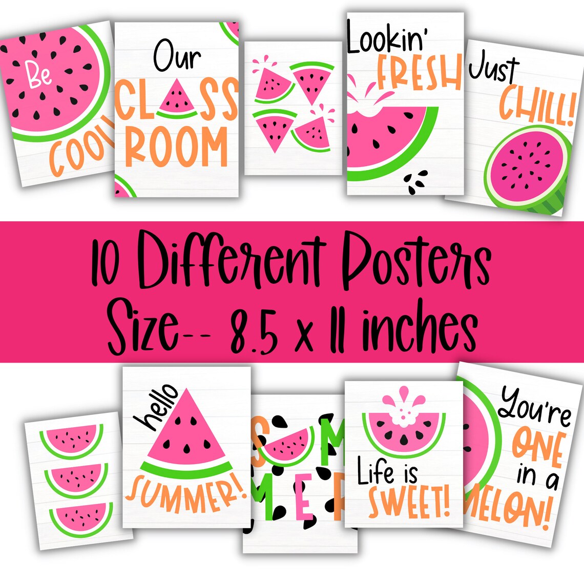 BULLETIN BOARD KITS - Summer Watermelon Posters | Classroom Décor ...