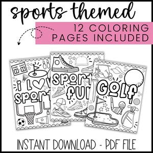 Coloring Pages Kit - Sports Fun | 12 Printable Sports Coloring Pages ...