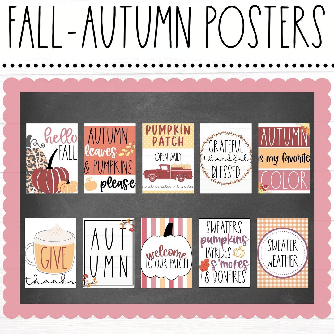 BULLETIN BOARD KITS - Fall Autumn Classroom Posters | Classroom Décor ...