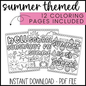Coloring Pages Kit - Summer Fun | 12 Printable Summer Coloring Pages ...