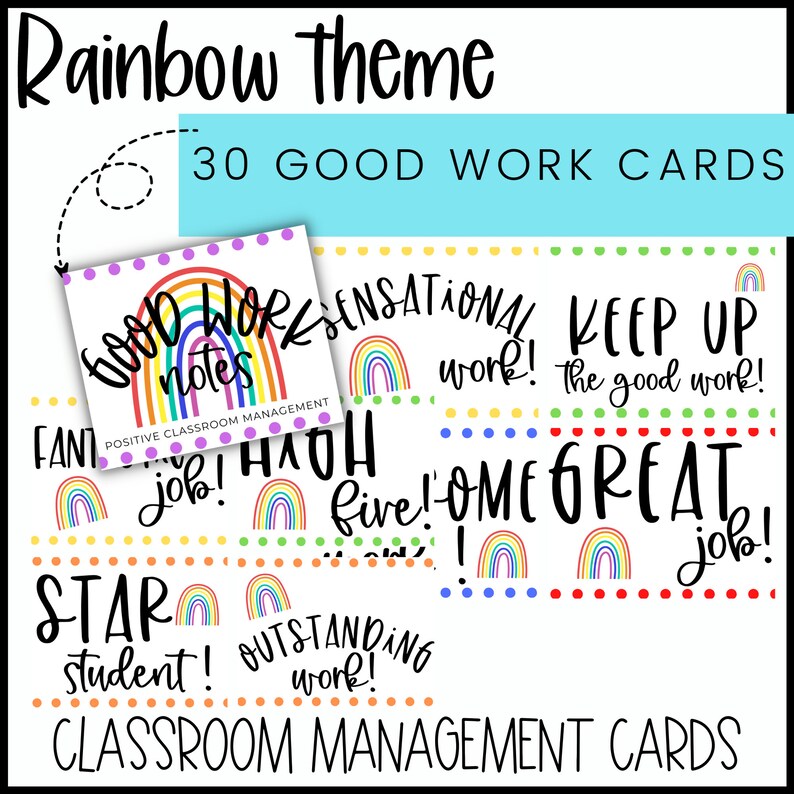 CLASSROOM MANAGEMENT Student Appreciation Cards Good Work - Etsy