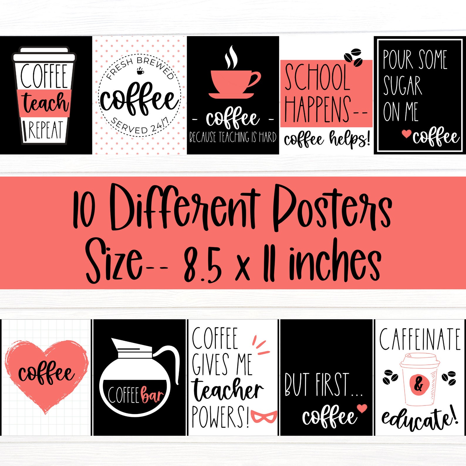 BULLETIN BOARD KITS Coffee Inspired Staffroom Posters - Etsy