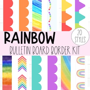 BULLETIN BOARD BORDERS Rainbow Collection Classroom Bulletin Décor ...