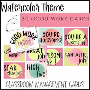 CLASSROOM MANAGEMENT | Student Appreciation Cards | Good Work Notes ...