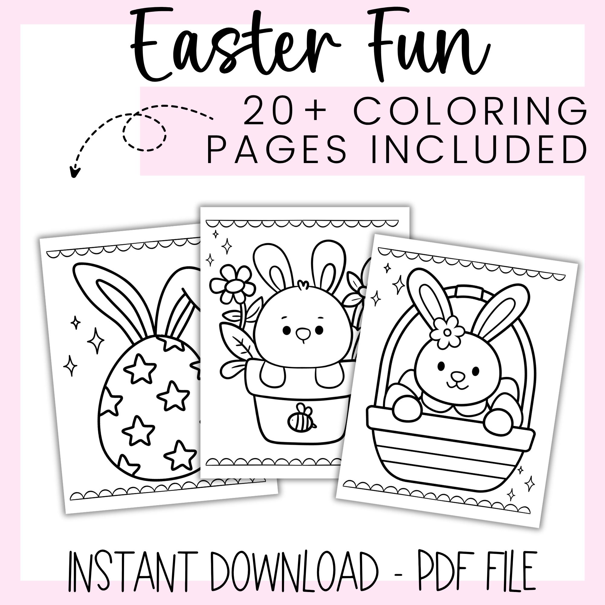 Coloring Pages Kit - Easter Fun | Printable Easter Holiday Coloring ...