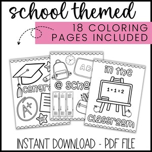 Coloring Pages Kit - School Fun | 18 Printable School Coloring Pages ...