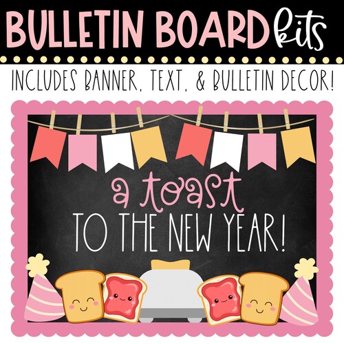 BULLETIN BOARD KIT Toast to New Year Happy New Year - Etsy