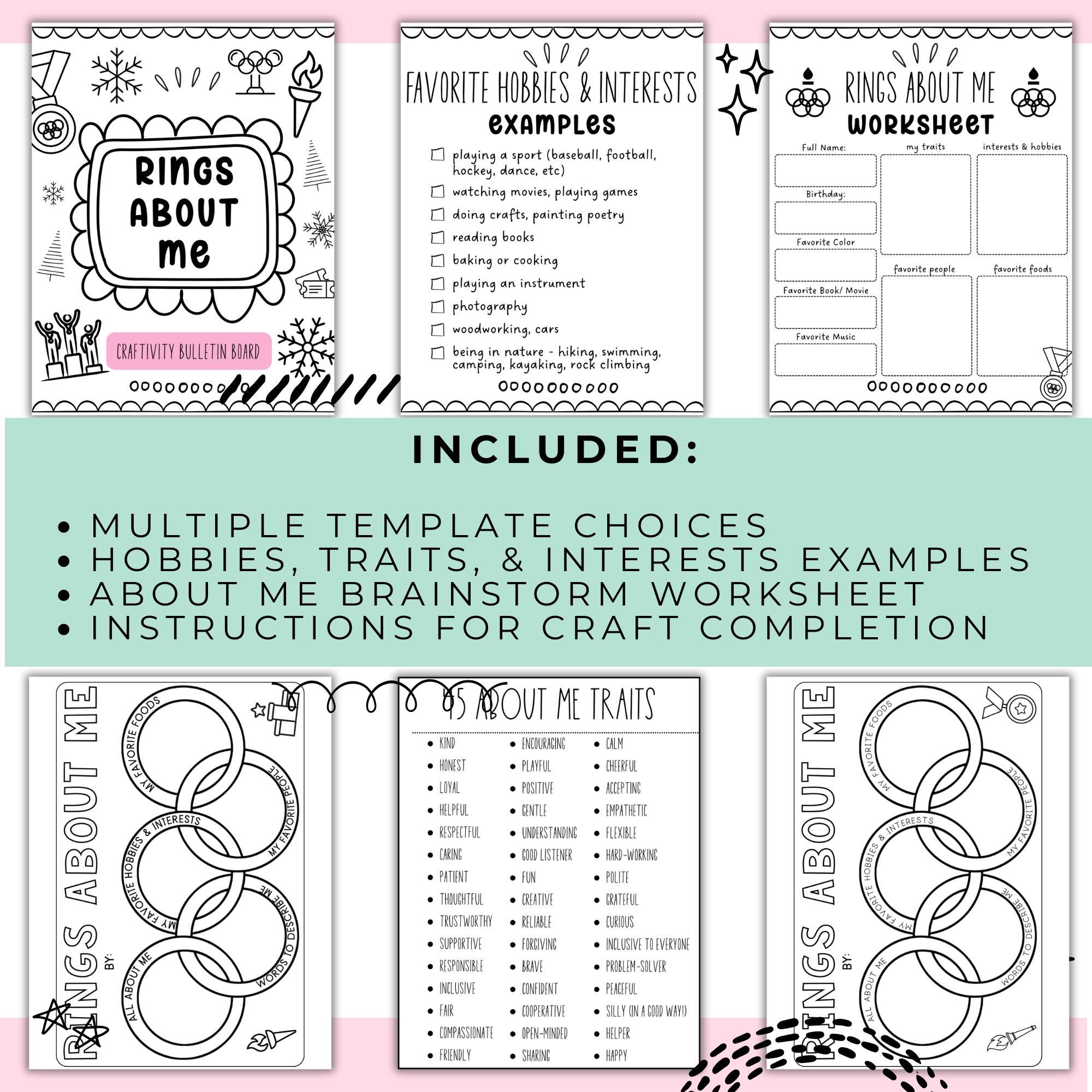 Winter Games Writing Craft - Rings of Kindness - Winter Olympics ...