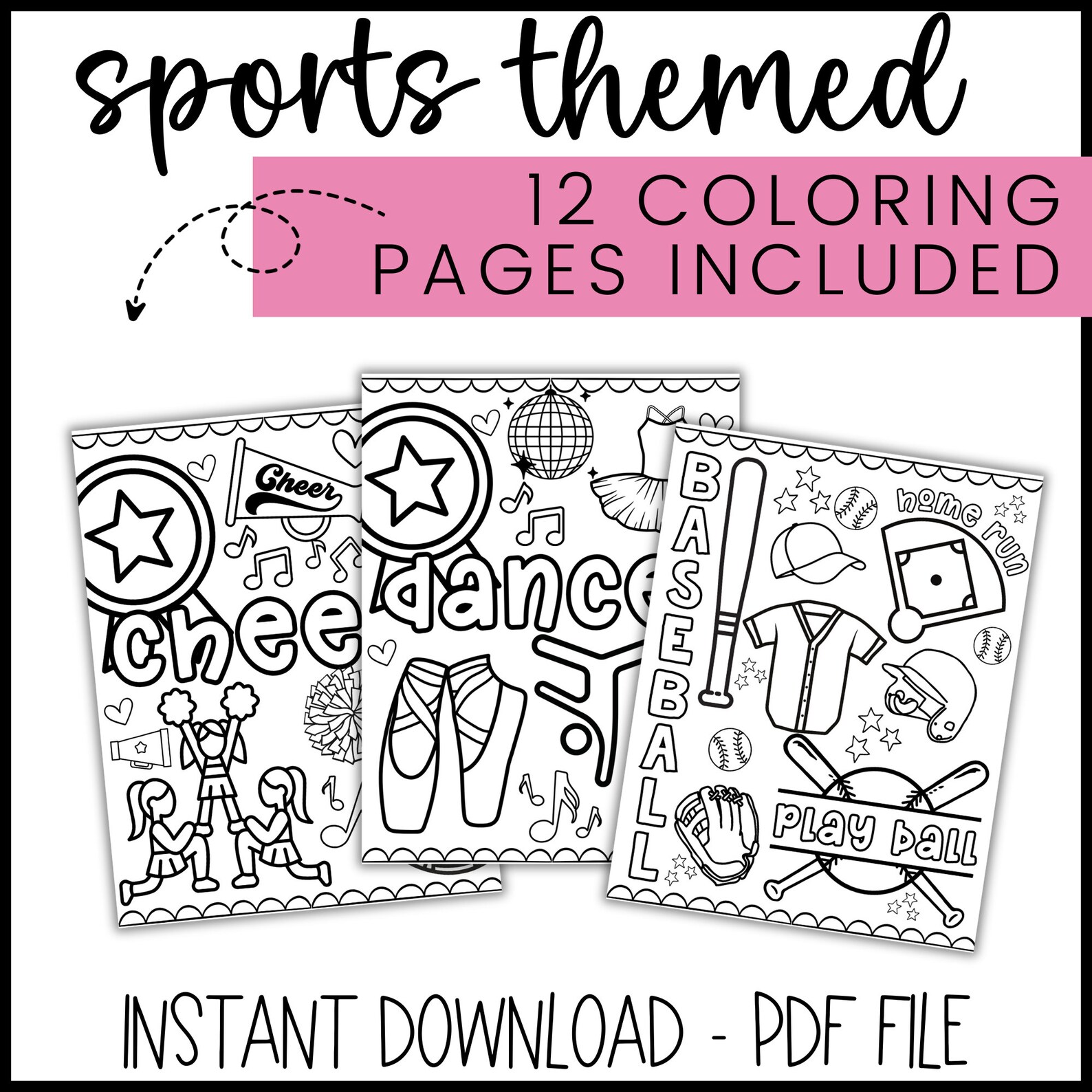 Coloring Pages Kit - Sports Fun | 12 Printable Sports Coloring Pages ...