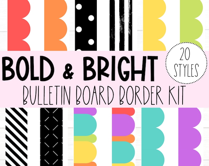 BULLETIN BOARD BORDERS - Boho Rainbow Collection | Classroom Bulletin ...