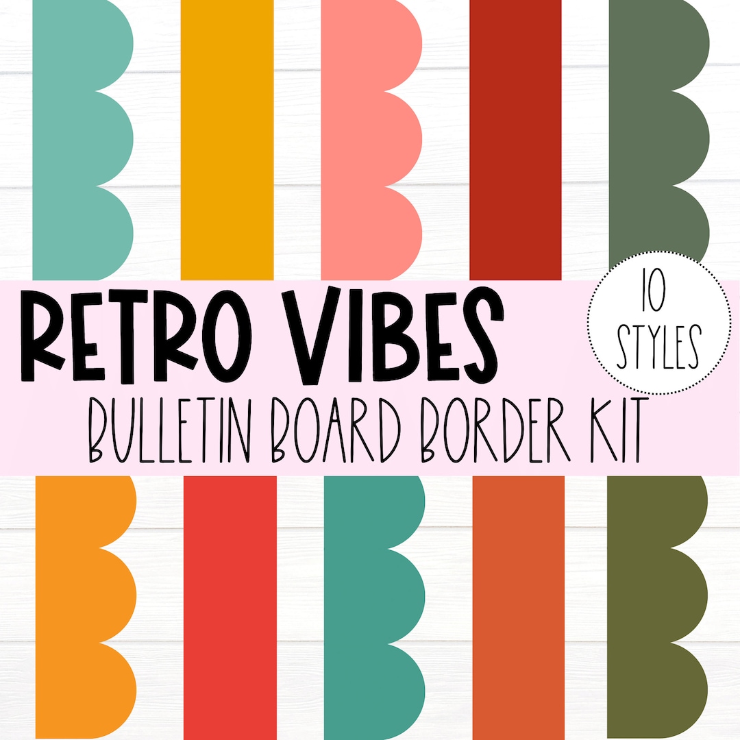 BULLETIN BOARD BORDERS - Retro Vibes Collection | Class Bulletin Décor ...