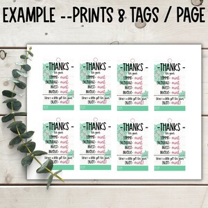 TEACHER GIFT TAGS - Thanks for Your Commitment, Involvement | Teacher ...