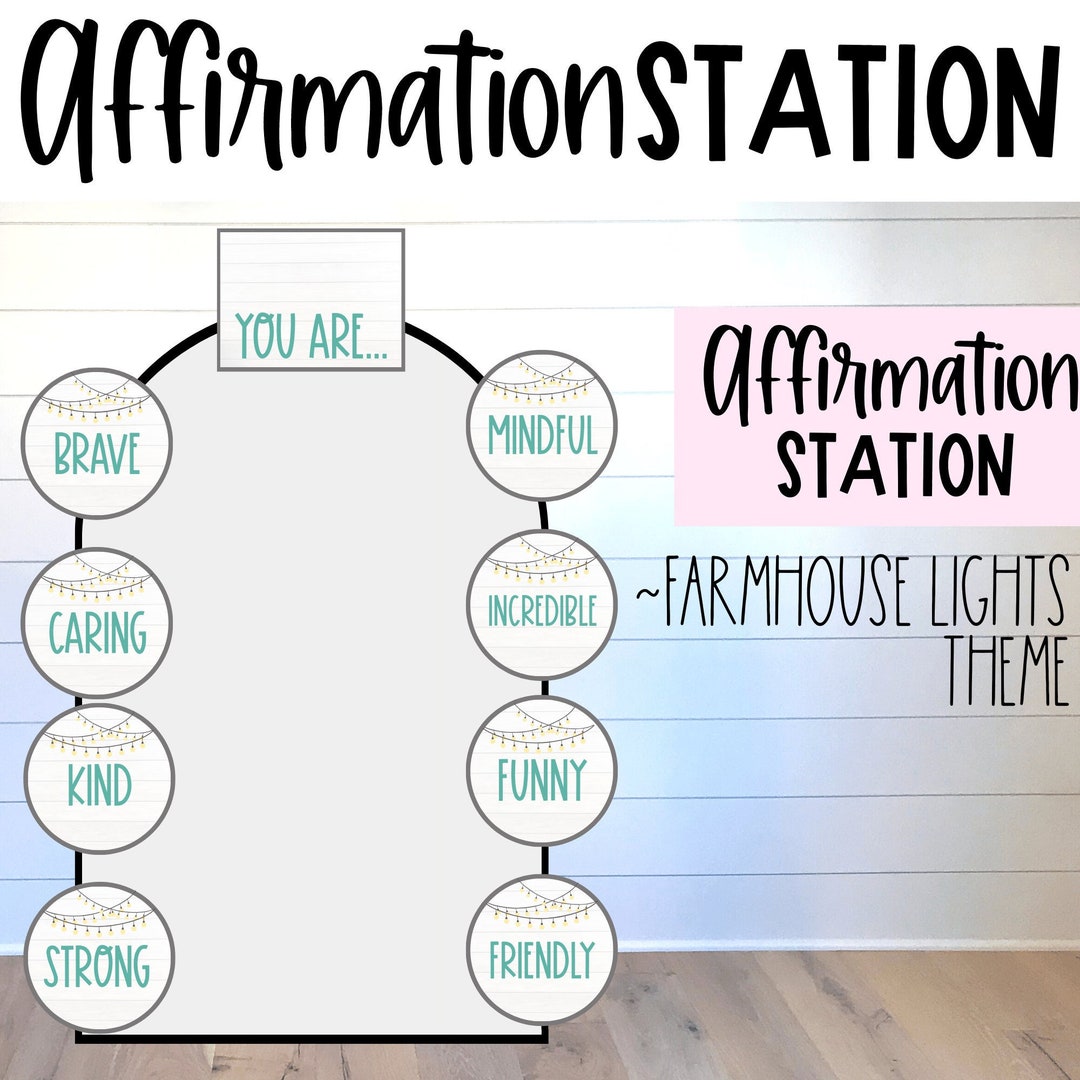 Affirmation Station | Farmhouse Lights THEME | Positive Student ...