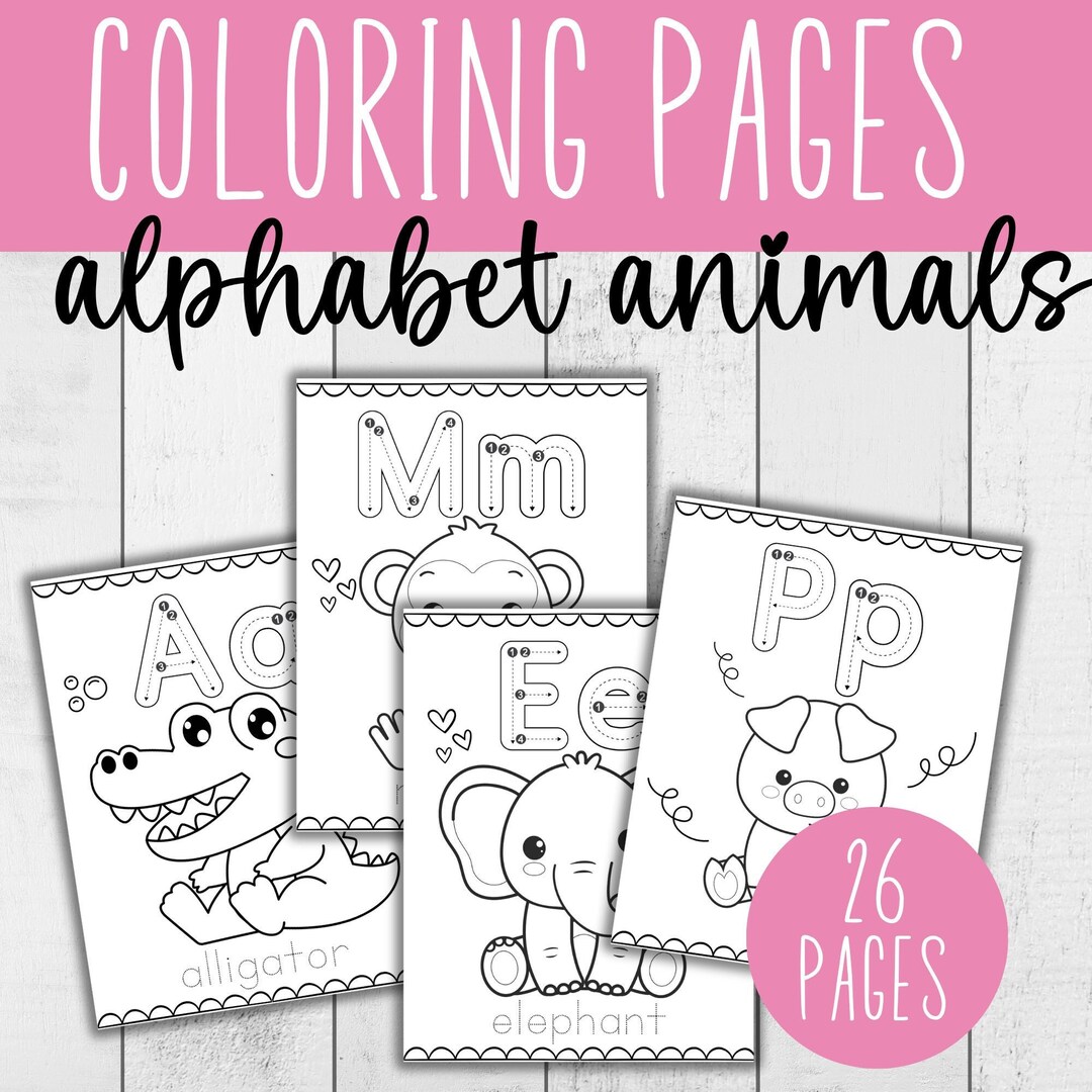 Coloring Pages Kit - Alphabet Animals | 26 A-Z Animal Printable ...