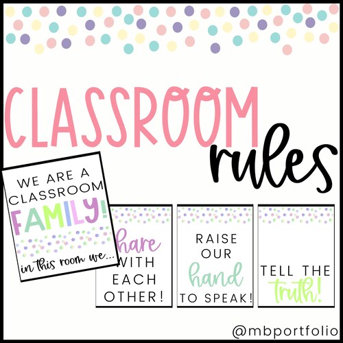CLASSROOM DECOR Classroom Rules & Expectations PASTELS - Etsy