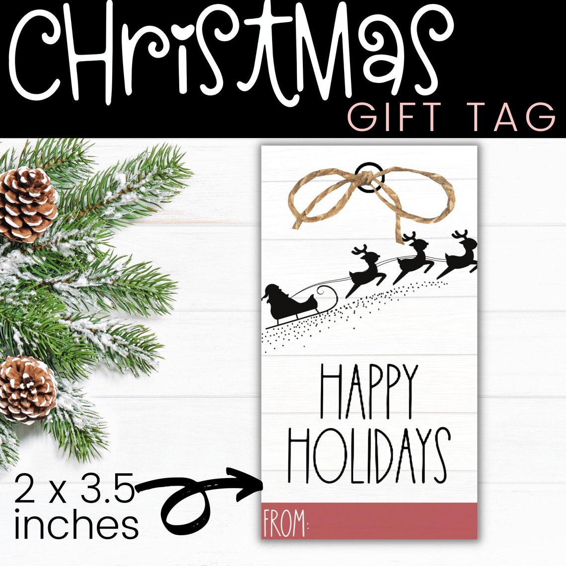 CHRISTMAS GIFT TAGS - Happy Holidays | Printable Holiday Season Tag ...