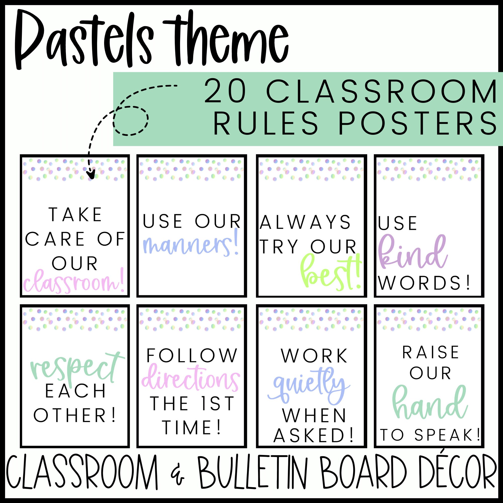 CLASSROOM DECOR - Classroom Rules & Expectations | PASTELS Theme ...