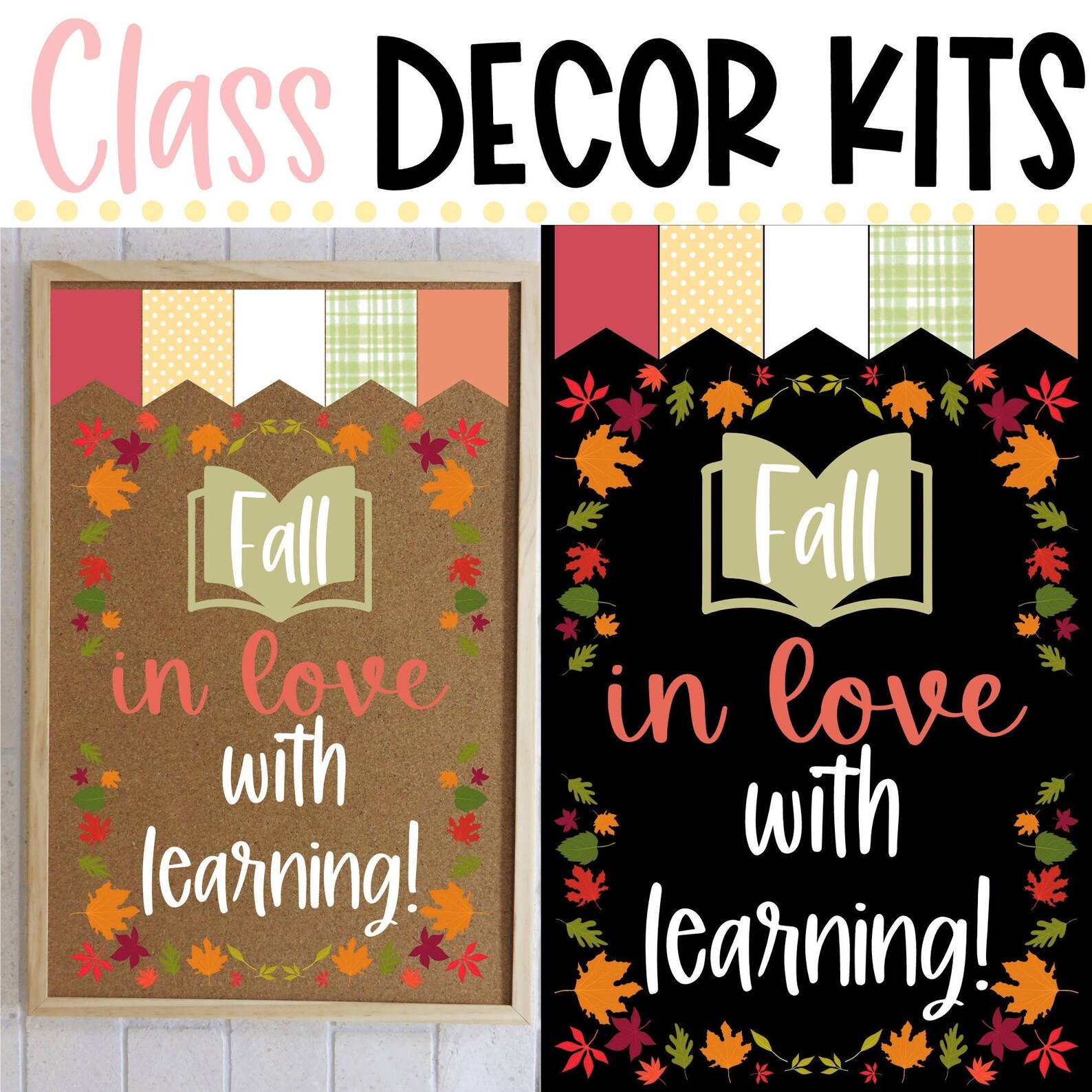 CLASS DECOR KIT Fall in Love With Learning Fall Autumn - Etsy