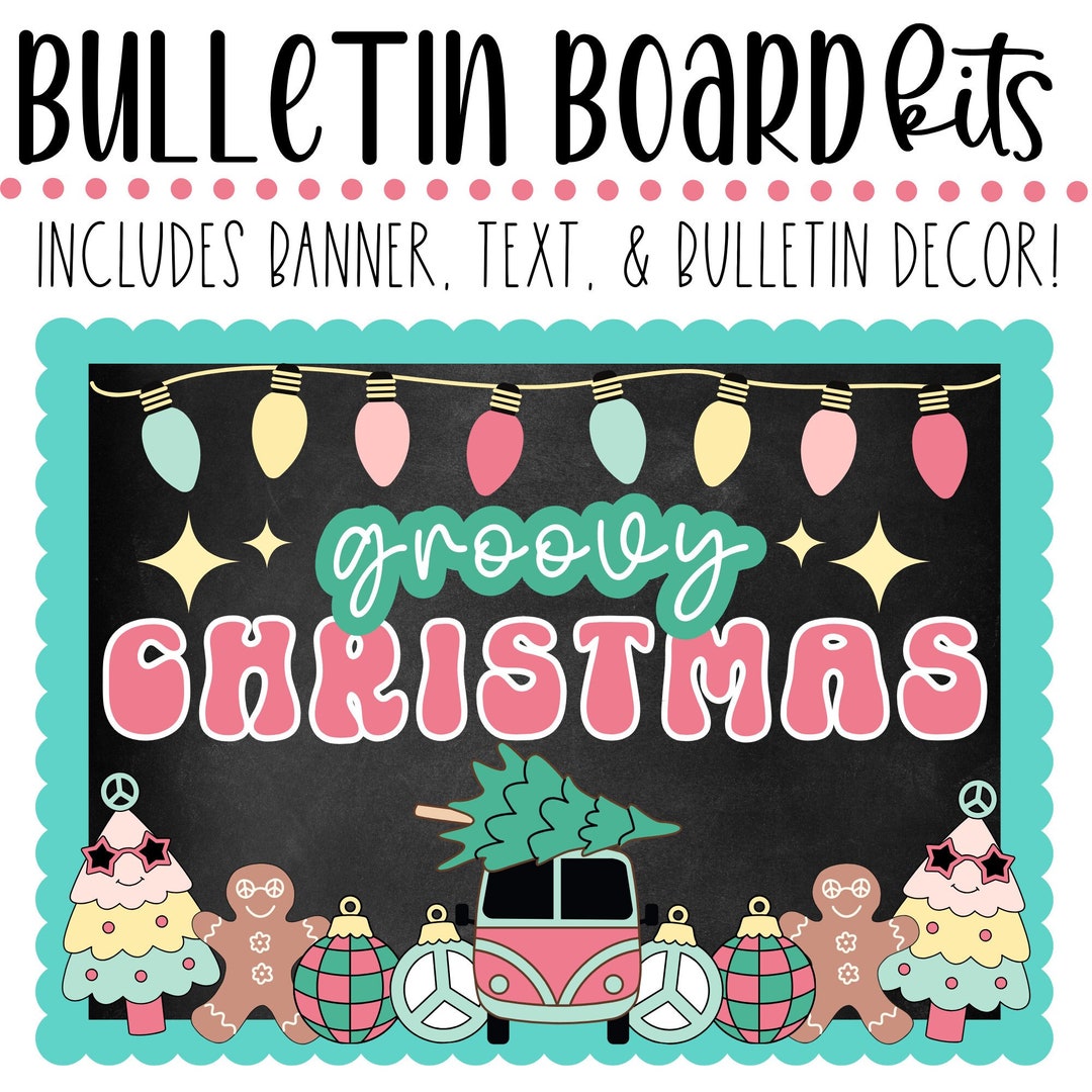 BULLETIN BOARD KIT Retro Groovy Christmas Christmas Holiday Class Décor ...