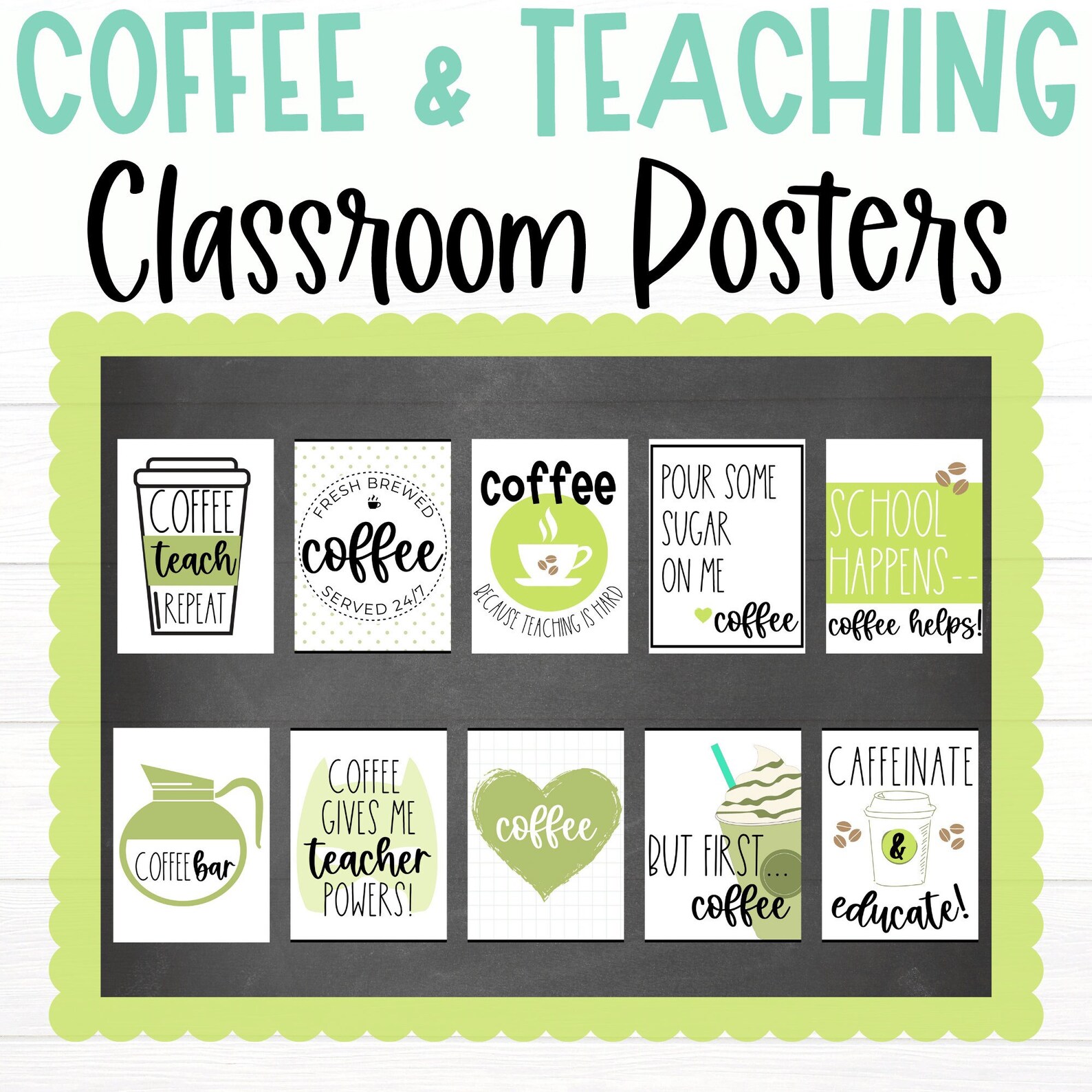 BULLETIN BOARD KITS Coffee Inspired Staffroom Posters - Etsy
