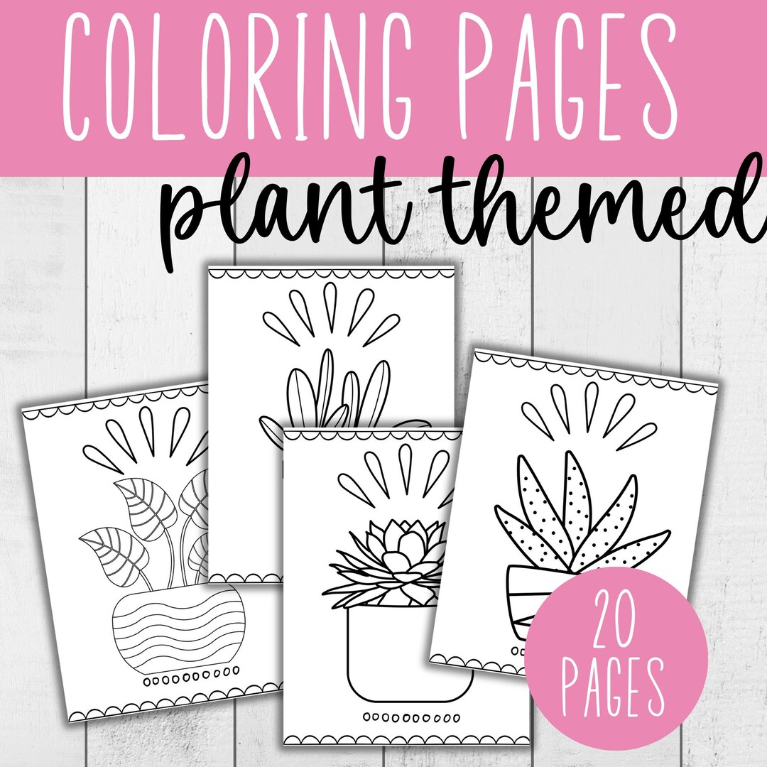 Coloring Pages Kit - Plant Themed | 20 Printable Plant Coloring Pages ...
