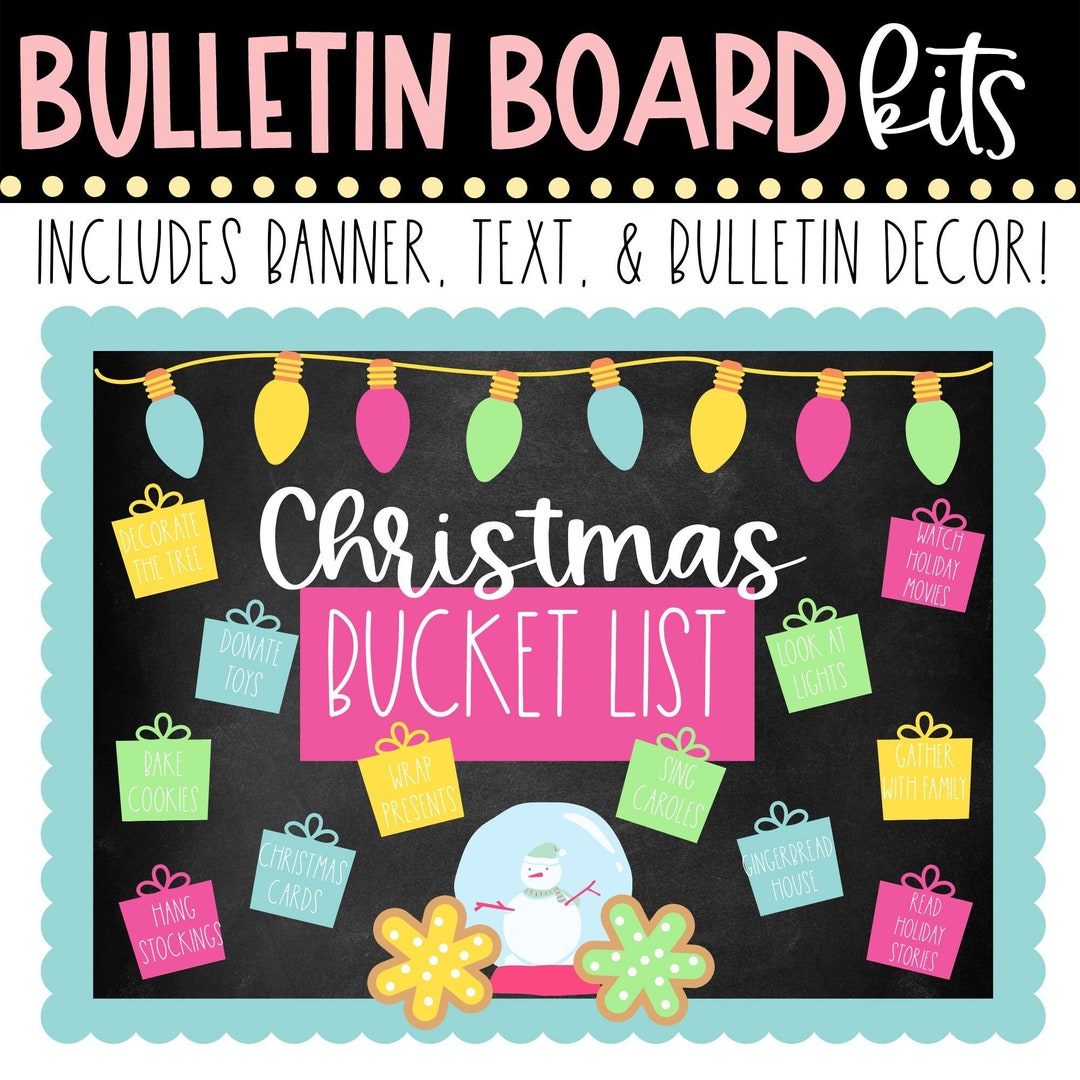 BULLETIN BOARD KIT Christmas Bucket List Christmas Holiday Class Décor ...