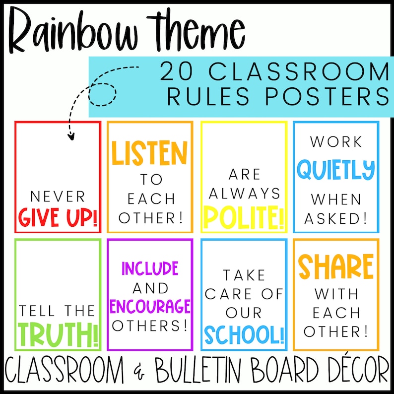 CLASSROOM DECOR Classroom Rules & Expectations RAINBOW - Etsy