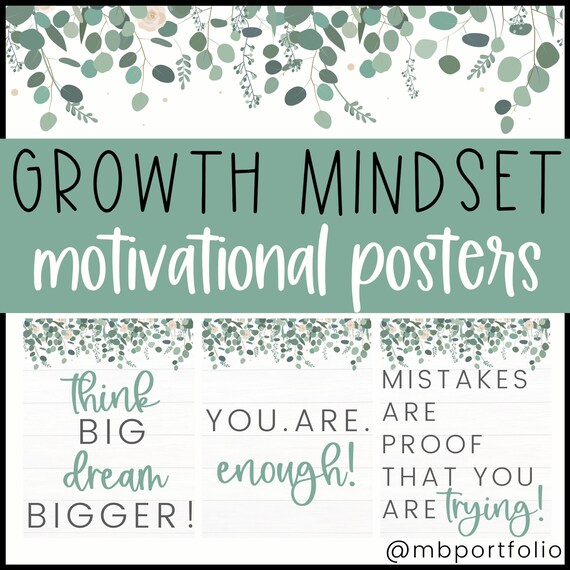 CLASSROOM DECOR Growth Mindset Motivational Posters | Etsy