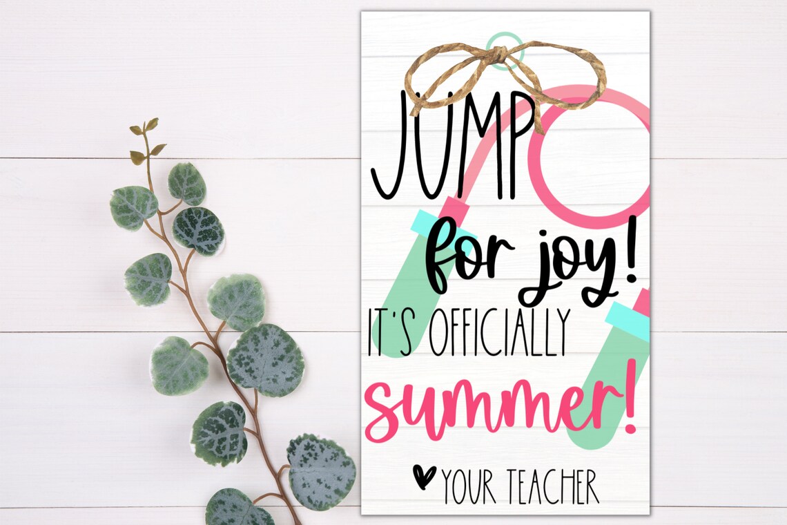 STUDENT GIFT TAGS Jump for Joy It's Summer End of Year - Etsy