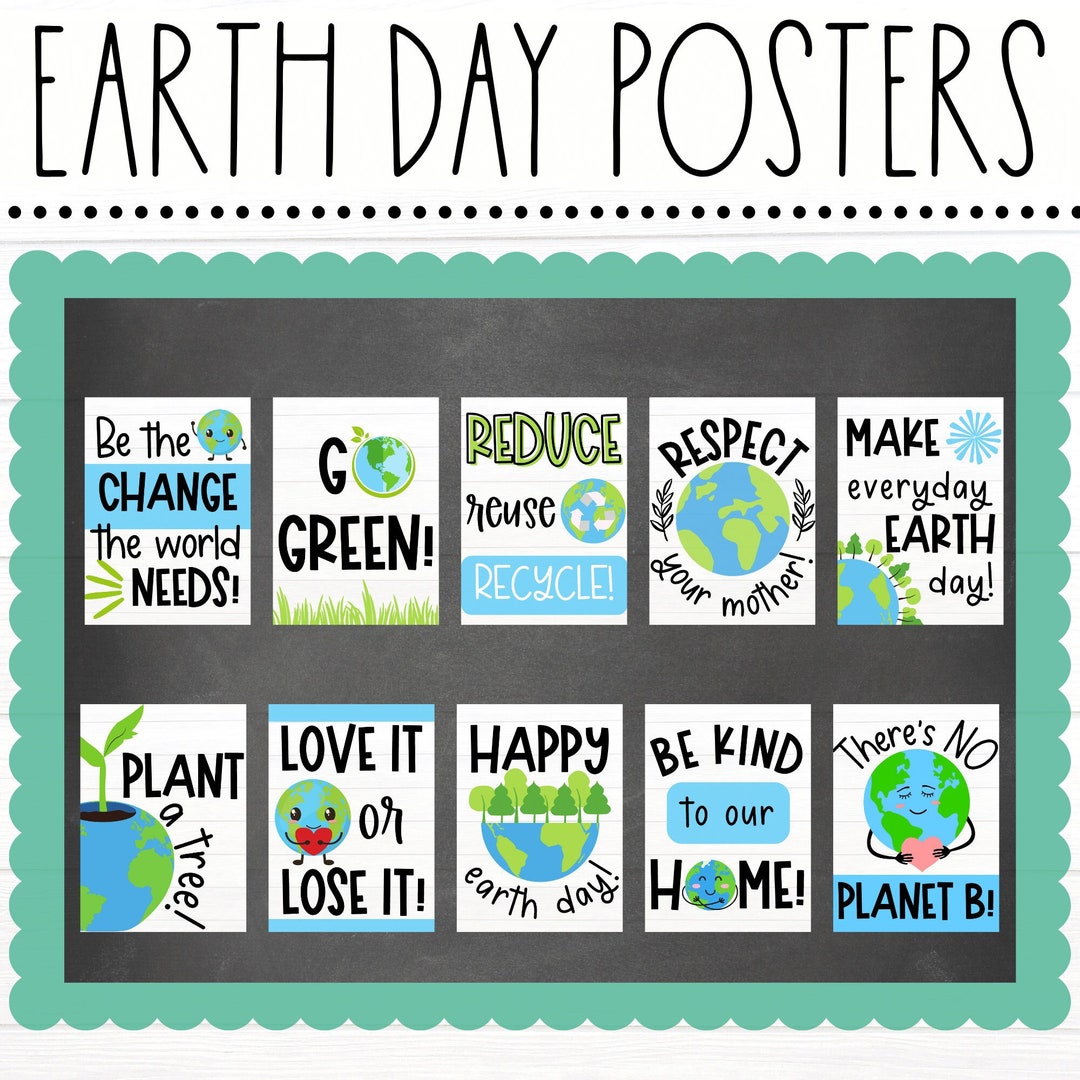 BULLETIN BOARD KITS - Cute Earth Day Posters | Classroom Décor ...