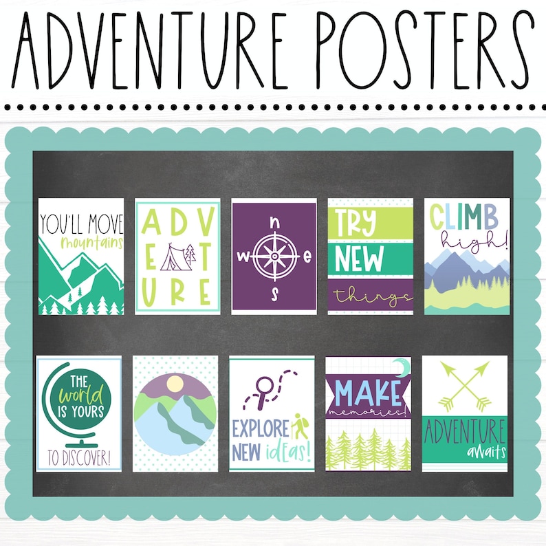 BULLETIN BOARD KITS - Mountain Adventure Classroom Posters ...