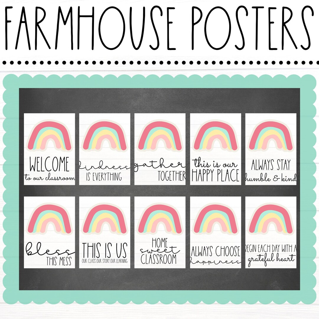 BULLETIN BOARD KITS Farmhouse Quote Posters Classroom Décor Farmhouse ...