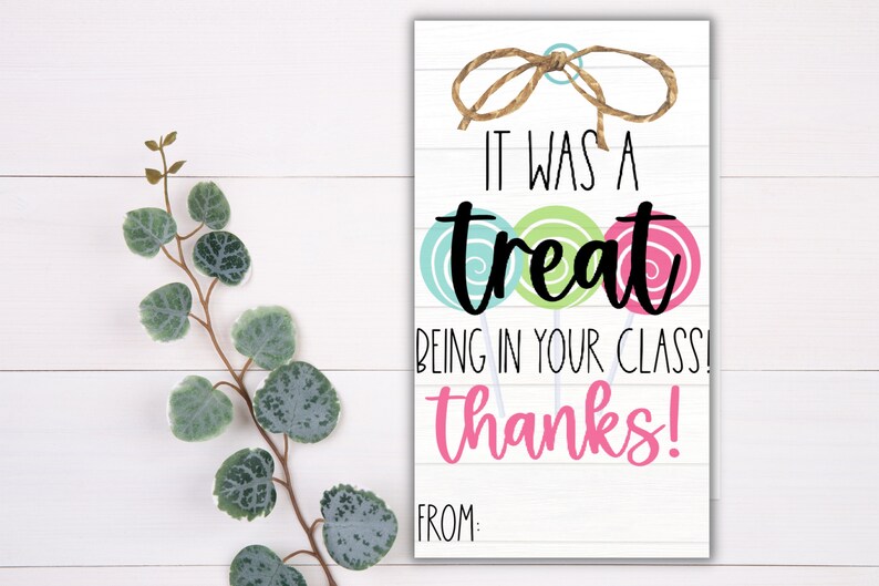 TEACHER GIFT TAGS It Was a Treat Being in Your Class - Etsy