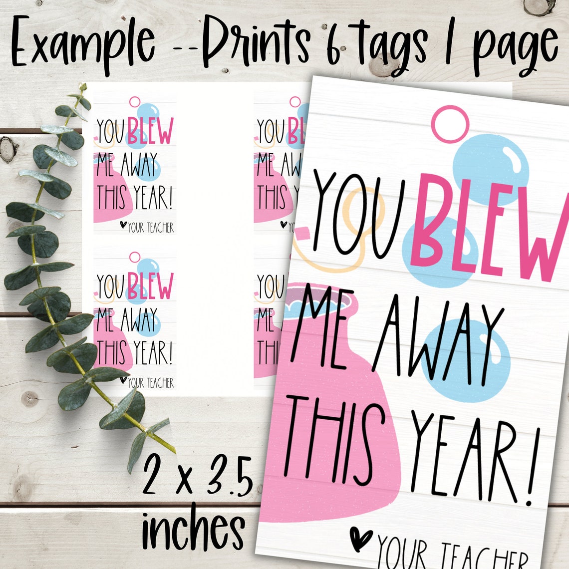 STUDENT GIFT TAGS You Blew Me Away This Year End of Year - Etsy